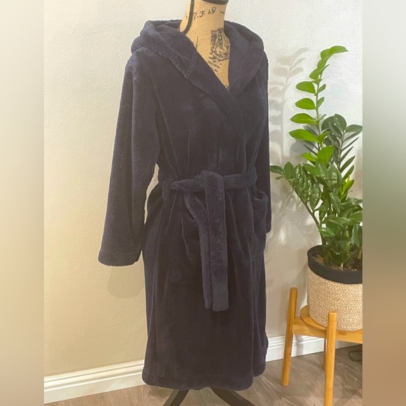 Intimates & Sleepwear | Navy Blue Hooded Robe | Poshmark